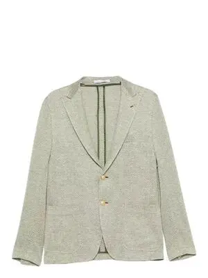 Tagliatore Herringbone-pattern Jacket - Green
