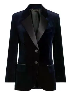 Victoria Beckham Lapel Button Jacket - Blue