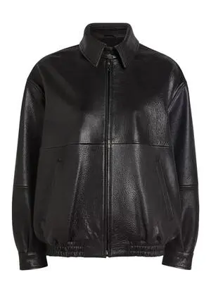 Nour Hammour Doran Leather Zip-up Jacket - Black