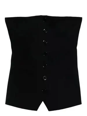 Patrizia Pepe Button-detailed Top - Black