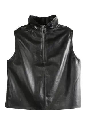 Rick Owens Zip-up Collar Top - Black