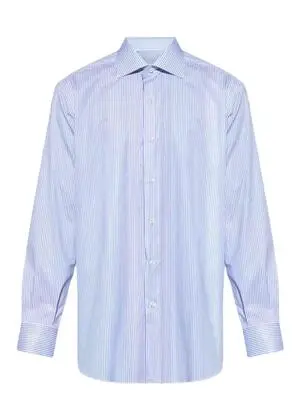 Brioni Striped-pattern Shirt - Blue