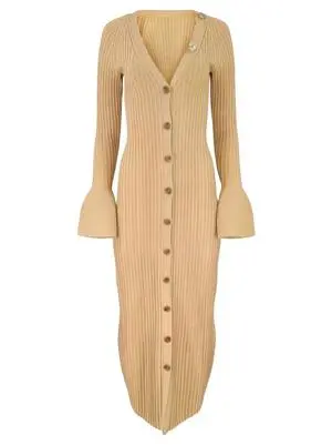 Alexis Trisha Bell-sleeve Midi Dress - Brown