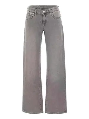 7 For All Mankind Low Straight Faded Jeans - Grey