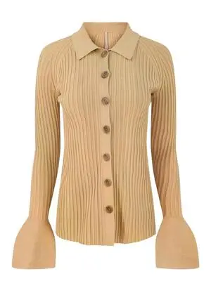Alexis Olena Ribbed-knit Cardigan - Brown