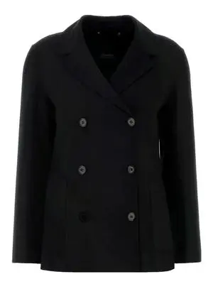 Max Mara Double-breasted Virgin Wool Blazer - Black