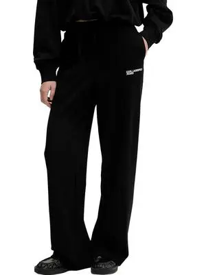 Karl Lagerfeld Elasticated-waistband Logo-embroidery Track Pants - Black