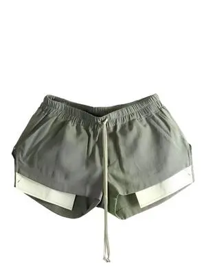 Rick Owens Drawstring Panelled Shorts - Green