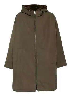 LOU ANDREA Hooded Zip-fastening Coat - Green