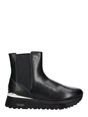 Liu Jo Logo Plaque Platform Chelsea Boots - Black