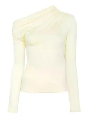 Patrizia Pepe Draped Asymmetric Top - Neutrals