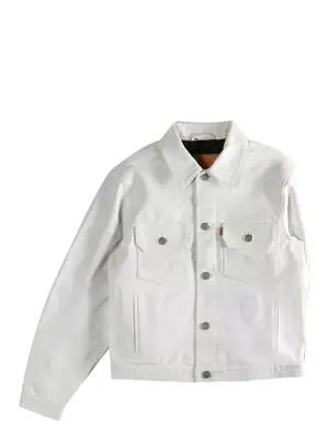 StÜssy Levi's Buttoned Flap-pocket Leather Jacket - White