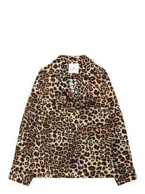 ANINE BING Leopard Print Button-fastening Jacket - Brown