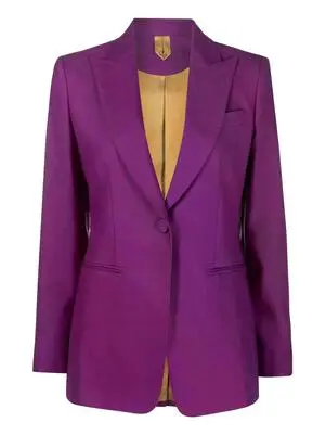 Max Mara Single-breasted Virgin Wool-blend Blazer - Purple