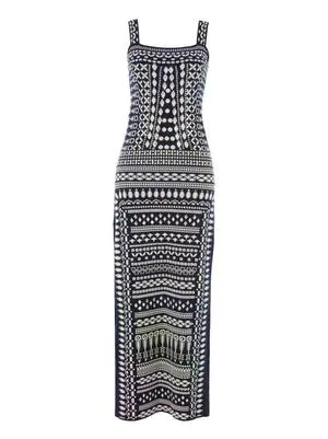 TEMPERLEY LONDON Patterned Knitted Dress - Blue