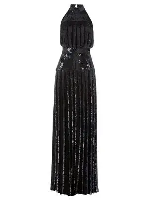 TEMPERLEY LONDON Filigree Sequin Maxi Dress - Black