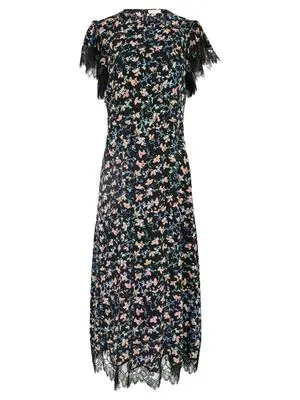 Ulla Johnson Renee Floral-print Midi Dress - Black