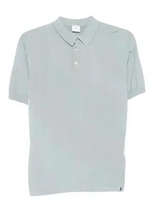 Eleventy Buttoned Knitted Polo Shirt 08cazzurro