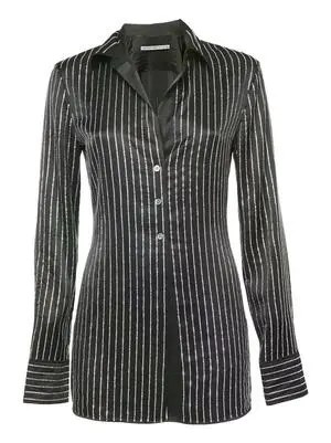 ALEXANDER WANG Embellished-stripes Shirt - Black