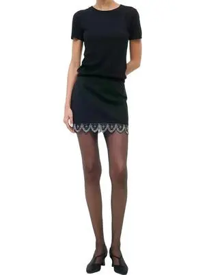 Staud Embellished Mini Skirt - Black