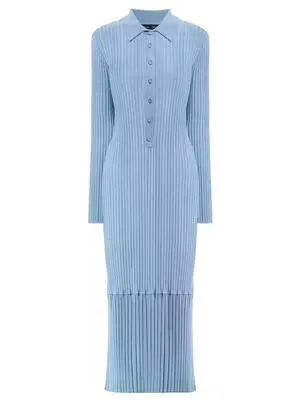 Proenza Schouler Ribbed Luiza Dress - Blue