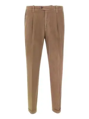 DEVORE INCIPIT Ribbed Trousers - Brown