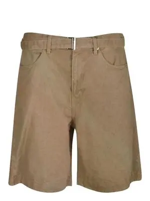 Sacai Belted Denim Shorts Brown