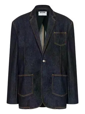 Moschino Patch-pocket Denim Blazer - Blue