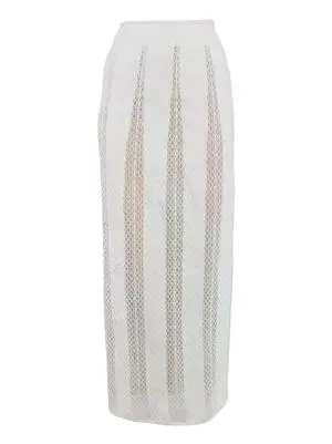 Alaïa Knitted Maxi Skirt - White