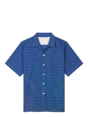 Paul Smith Camp-collar Checked Shirt - Blue