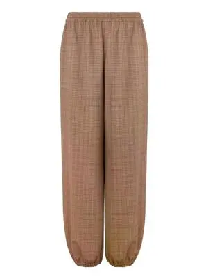 Moschino Plaid-pattern Elastic-waist Trousers - Brown