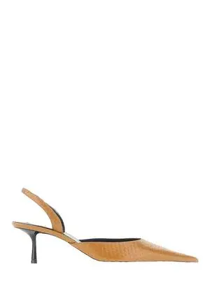 Saint Laurent Babylone Pointed Slingback Pumps - Brown