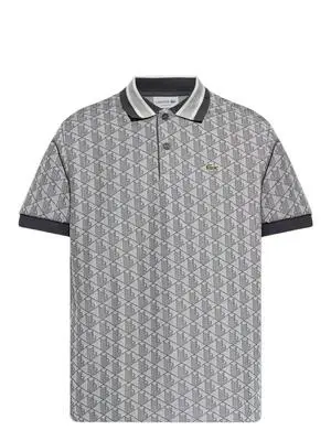 Lacoste Geometric-print Polo Shirt - Grey