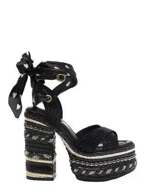 Kurt Geiger Rhinestone-embellished Heeled Sandals - Black