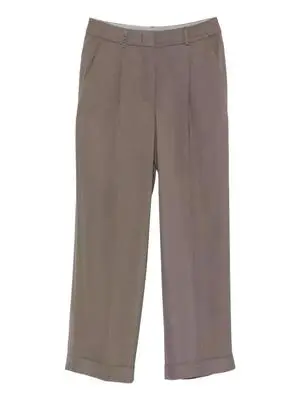 Peserico Cuffed Straight Trousers - Brown