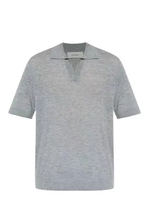 LISA YANG V-neck Polo-collar T-shirt - Grey