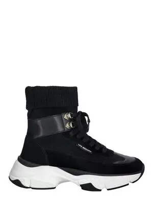 Moschino Lace-up Sock-detail Sneakers - Black