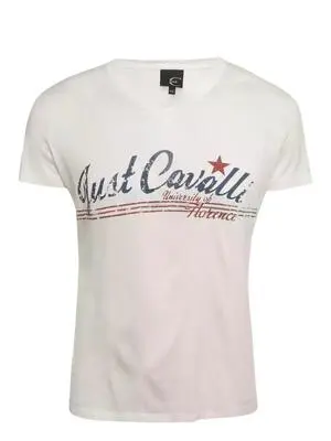Just Cavalli Logo-print V-neck T-shirt - White