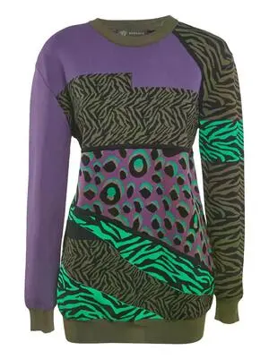 Versace Animal-print Jersey Top - Purple