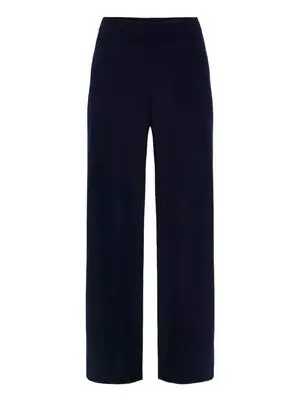 GESTUZ Wide-leg Ribbed Trousers - Blue
