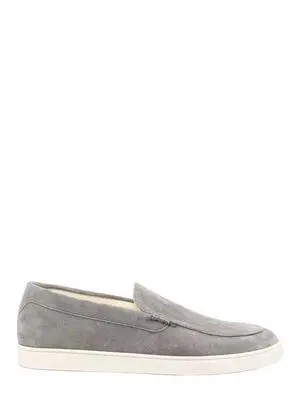 Brunello Cucinelli Topstitched Leather Loafers - Grey