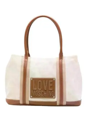 Moschino Logo-plaque Tote Bag - Neutrals