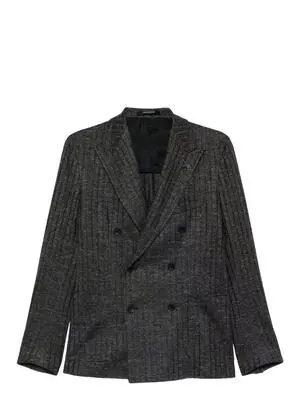 Tagliatore Double-breasted Pinstripe Jacket - Grey