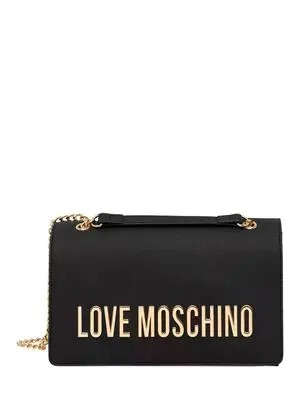 Moschino Logo Chain Crossbody Bag - Black