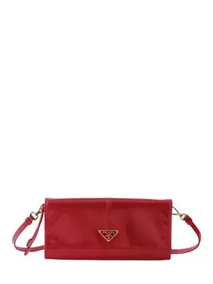 Prada Logo-plaque Leather Bag - Red