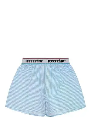 ICECREAM Logo-waistband Shorts - Blue