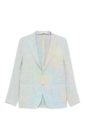 Tagliatore Houndstooth Single-breasted Blazer - Blue