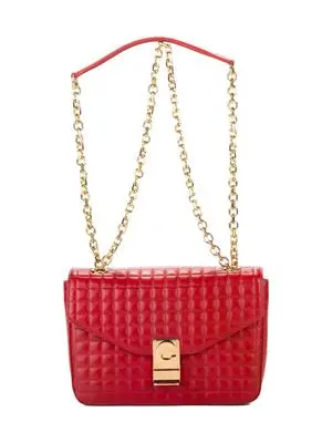 Celine Quilted Chain Bag - Red