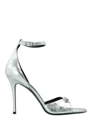 Balenciaga Stud-embellished Heeled Sandals - Silver