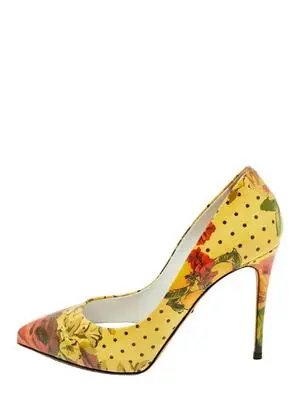 Dolce & Gabbana Floral Polka Dot Print Pumps - Yellow